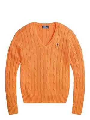 Polo Ralph Lauren V-neck Cable-knit Sweater - Orange