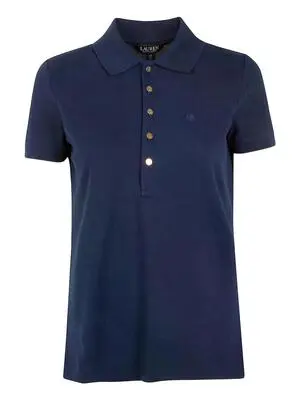 RALPH LAUREN Button Embroidered Polo Top
