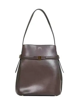 TOTEME Belted Leather Bucket Bag - Brown