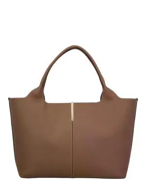 TOD'S Leather Tote With Top Handle - Brown