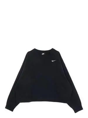 Nike Cotton-blend Sweater With Logo Embroidery - Black
