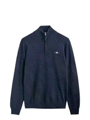 Gant Half-zip Wool Sweatshirt - Blue