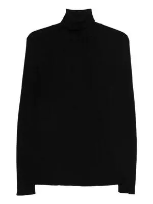 SUNFLOWER Roll-neck Wool Sweater - Black