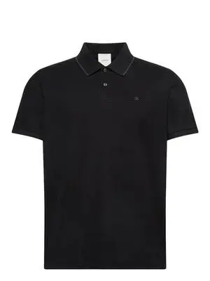 Calvin Klein Logo-embroidered Polo Shirt - Black