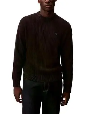 Calvin Klein Ribbed Crew-neck Sweater - Brown