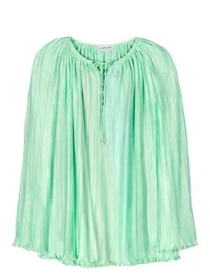 LANVIN Tie-neck Pleated Blouse - Green
