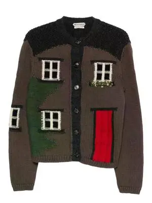 JW Anderson House Wool Cardigan - Brown