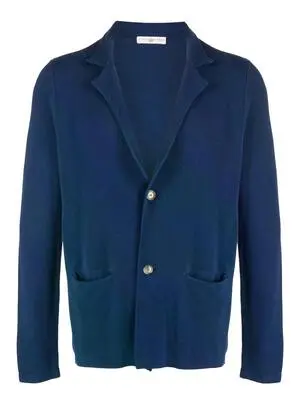 Luciano Barbera Long-sleeved Cotton Cardigan - Blue