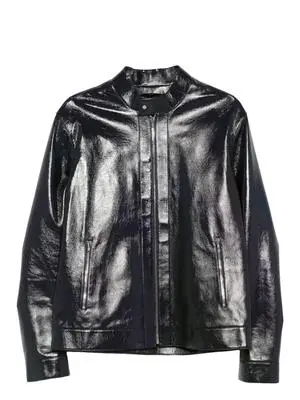 Fendi Leather Biker Jacket - Blue