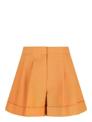 Fendi Tailored Double-pleat Shorts - Orange