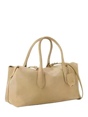 Polo Ralph Lauren Bellport Suede Satchel Tote Bag - Neutrals