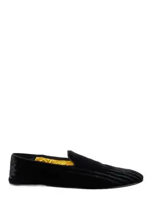 TOM FORD Steven Striped Velvet Loafers - Black