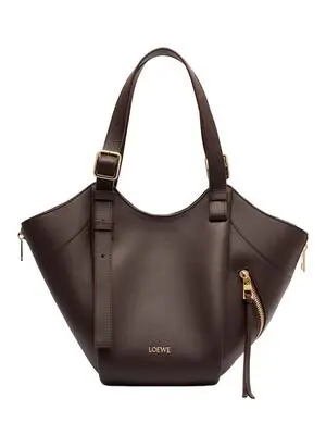Loewe Hammock Flip Medium Leather Tote Bag - Brown