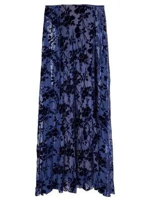 RODARTE Caped Off-shoulder Jacquard Maxi Dress - Blue