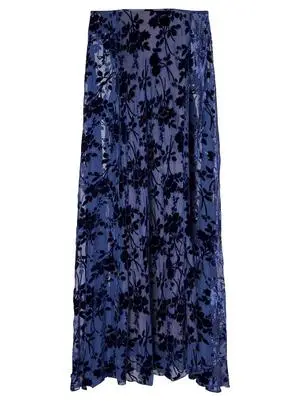RODARTE Caped Off-shoulder Jacquard Maxi Dress - Blue