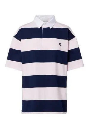 Coperni Striped Cotton Polo Shirt - Blue