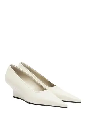 TOTEME Leather Wedges - White