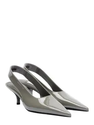TOTEME Patent Leather Slingback Pumps - Grey