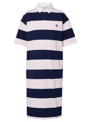 Coperni Striped Cotton Polo Dress - Blue