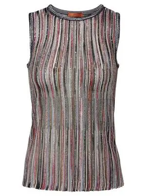 MISSONI Sequined Striped Lamé Top