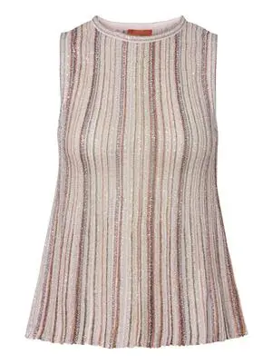 Missoni Sequined Striped Lamé Top - Multicoloured