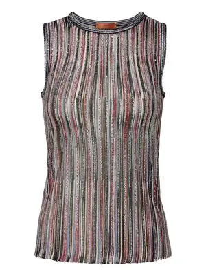 MISSONI Missoni Sequined Striped Lamé Top