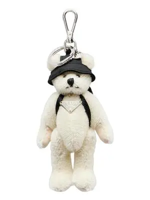 Prada Teddy Large Bag Charm - White