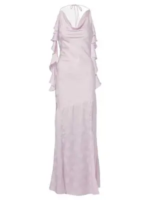 ROTATE BY BIRGER CHRISTENSEN Ruffled Satin Jacquard Gown - Pink