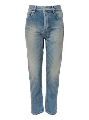 Saint Laurent 90s Cropped Slim Jeans - Blue