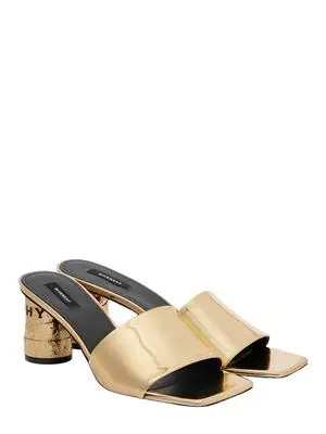 Givenchy Tape 65 Mirrored Leather Mules - Gold