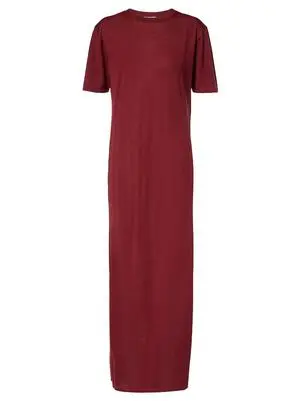 Saint Laurent Wool Maxi Dress - Red