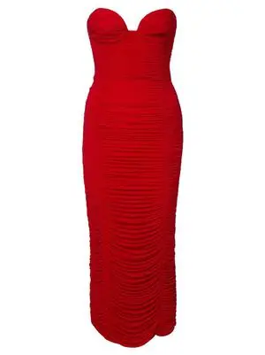 Magda Butrym Sweetheart Bustier Dress - Red