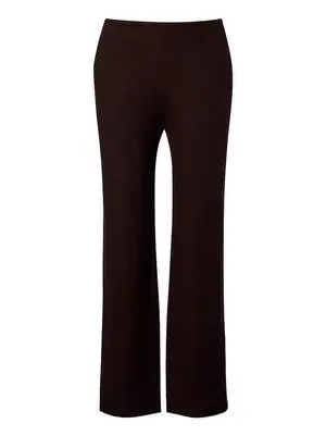 LESET Lauren Jersey Wide-leg Pants - Brown