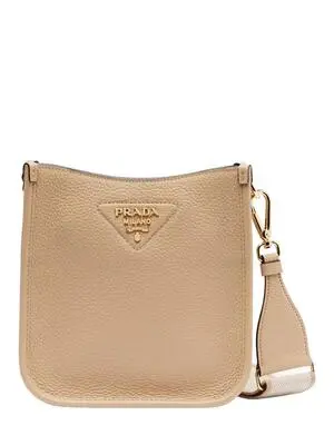 Prada Mini Leather Shoulder Bag - Beige