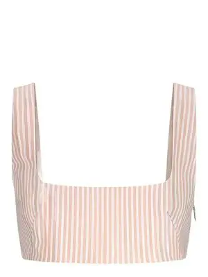 ANDAMANE Striped Square-Neck Bralette Top