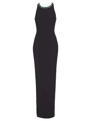 Balmain Embellished Halterneck Gown - Black