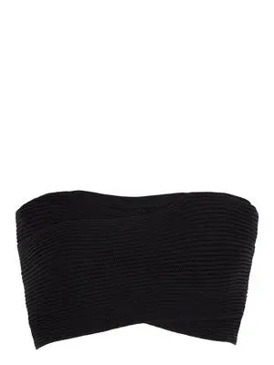 Balmain Rib-knit Bandeau Top - Black