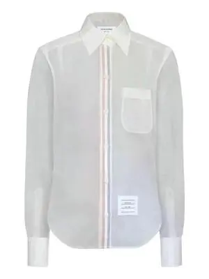 Thom Browne Silk Organza Stripe Shirt - White