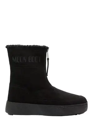 Moon Boot Ltrack Lara Zip-front Shearling Boots - Black