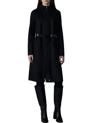 Mackage Blithe Handmade Wool Double Face Hooded Coat - Black