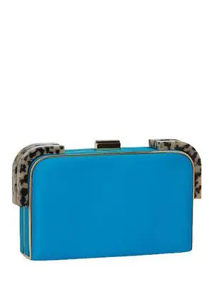 LARALLAN Liz Satin Clutch - Aqua Blue