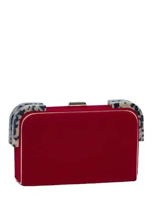 LARALLAN Liz Velvet Clutch - Red