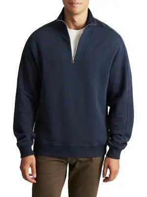 MAVI Half Zip Fleece Sweatshirt - Total Eclipse