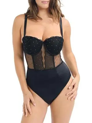 ETAM Embellished Underwire Bodysuit - Black