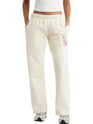 HAPPY CAMP3R Embroidered Relaxed-fit Sweatpants - Cream