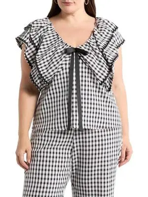 SUGARLIPS SUGARLIPS Dovery Gingham Ruffle Top
