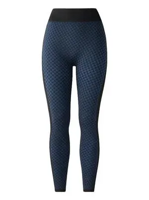 RHONE Houndstooth Check Leggings Navy Blue Hounds