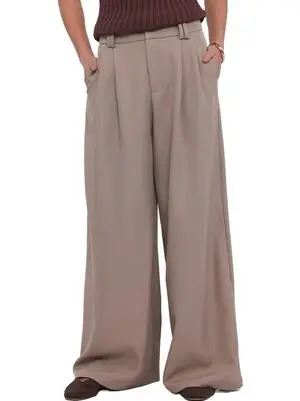 PETAL & PUP Kathryn Wide Leg Trousers - Beige