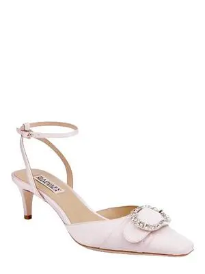 Badgley Mischka Odesza Kitten Heel Pumps - Pink Crepe