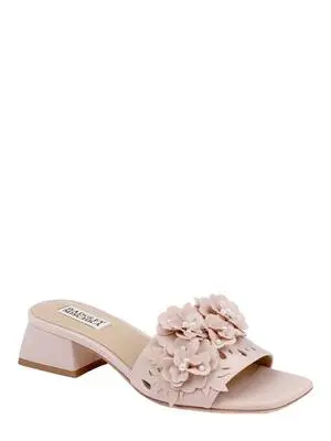 Badgley Mischka Oralia Beaded Floral Slide Sandal - Pink